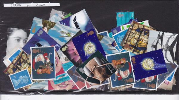 100 LARGE 2nd class stamps – Philangles Shop